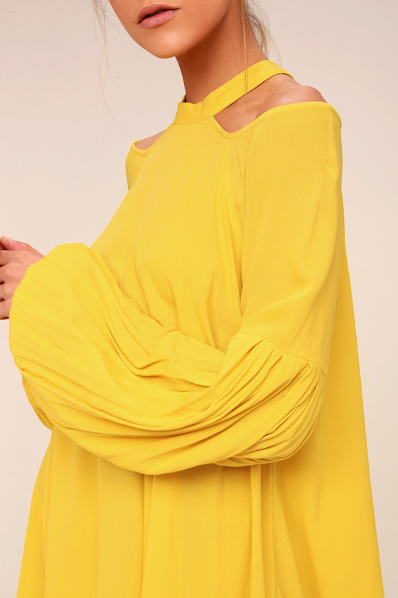 Free People Drift Away - Yellow Top - Tunic Top