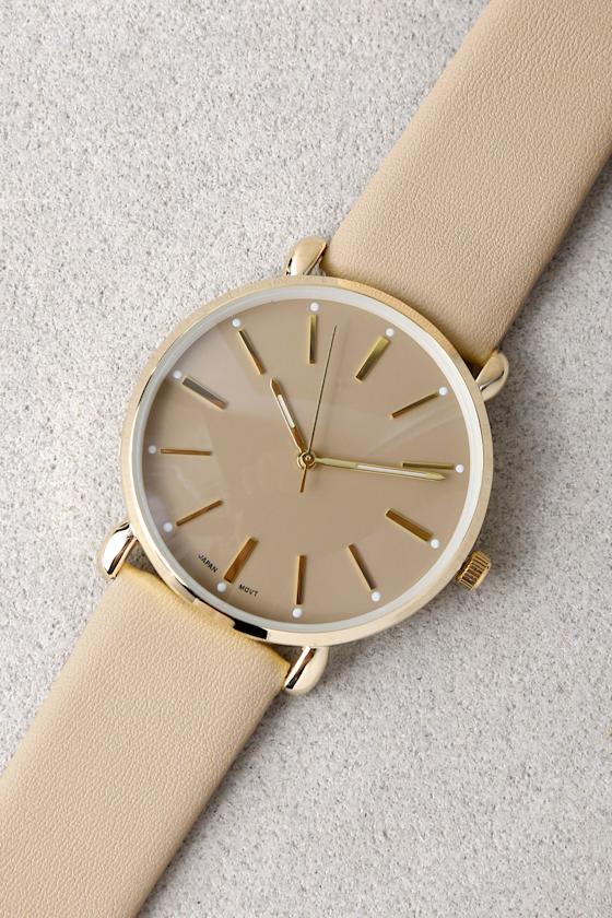 Chic Gold and Beige Watch - Vegan Leather Watch - Lulus