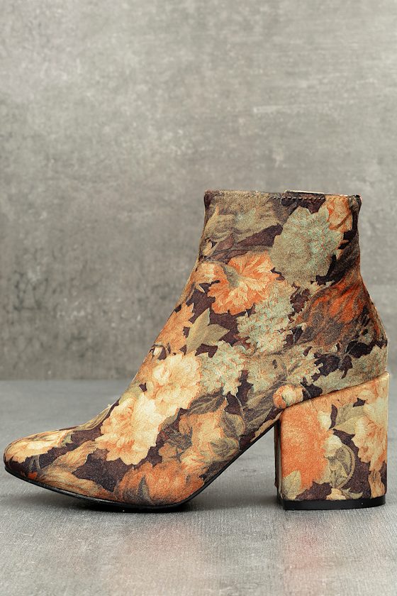 Chic Multi Velvet Ankle Booties - Snake Print Booties - Lulus