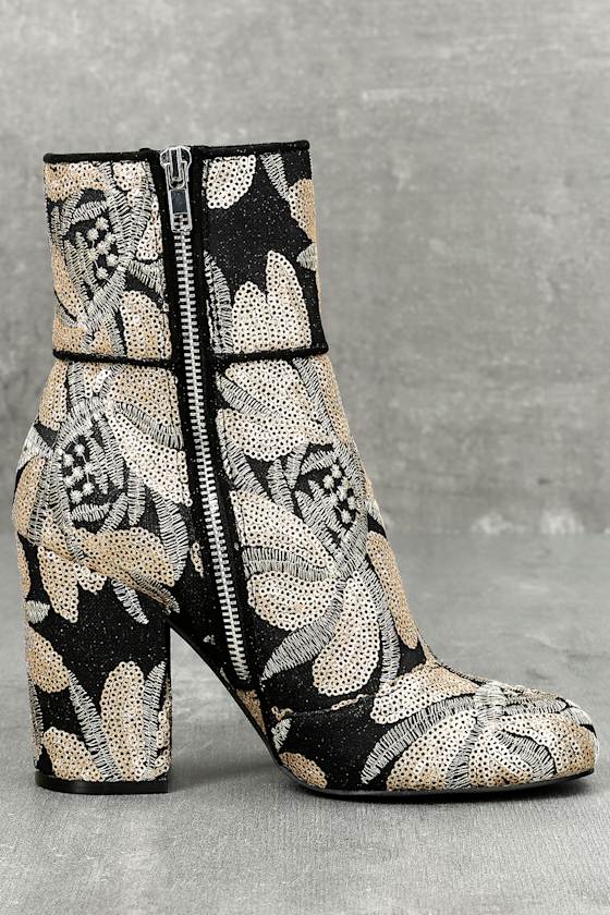 Steve Madden Goldie - Gold Sequin Ankle Booties