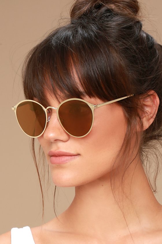 Chic Sunglasses - Round Sunglasses - Mirrored Sunglasses - Lulus