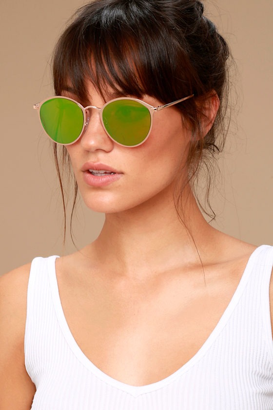 Chic Sunglasses - Round Sunglasses - Mirrored Sunglasses - Lulus