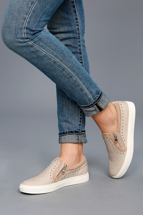 Report Andre - Cream Leather Sneakers - Slip-On Sneakers