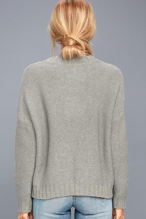 Cozy Grey Sweater - Knit Sweater - Cable Knit Sweater