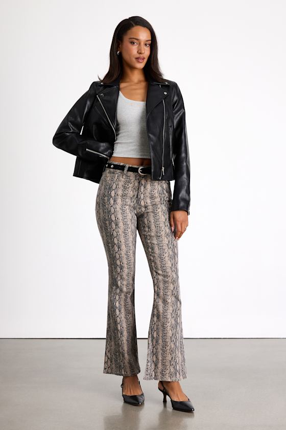 JBD Snake Print Jeans - Denim Bootcut Jeans - Mid-Rise Jeans - Lulus