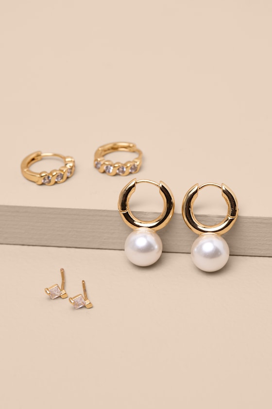 Gold 3PC Earring Set - Three-Piece Jewelry Set - Earring Set - Lulus