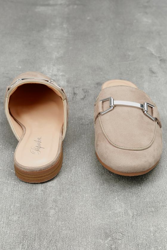 Vegan Suede Loafer Slides - Trendy Loafer Slides