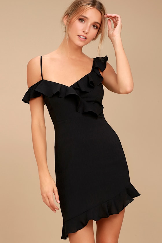 Sexy Off-the-Shoulder Dress - Black Bodycon Dress - Lulus