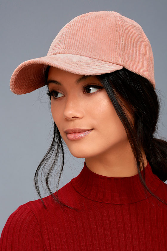Billabong Lux Club - Blush Pink Baseball Cap - Corduroy Hat - Lulus