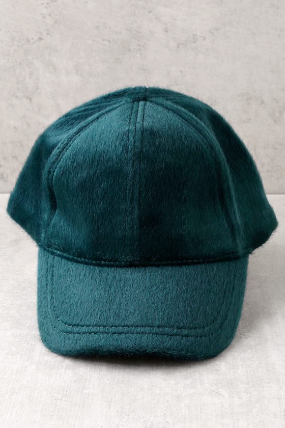Chic Forest Green Hat - Faux Pony Fur Baseball Cap - Lulus