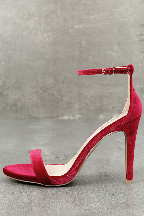 Chic Red Heels - Single Sole Heels - Velvet Heels - Lulus