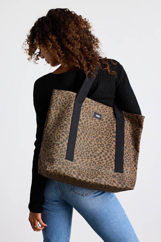Vans Pergs Midi Tote - Brown Leopard Tote - Canvas Tote Bag - Lulus