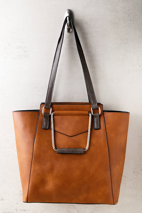 Chic Brown Tote - Vegan Leather Tote - Brown Handbag - Lulus
