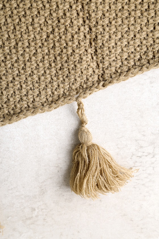 Cozy Khaki Scarf - Knit Scarf - Wide Scarf - Chunky Scarf