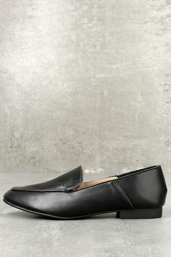 Classic Black Loafers - Step-Back Loafers - Lulus