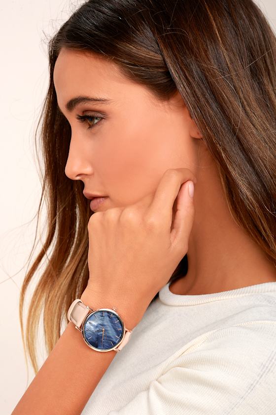 Elegant Blue and Beige Watch - Women's Watch - Lulus