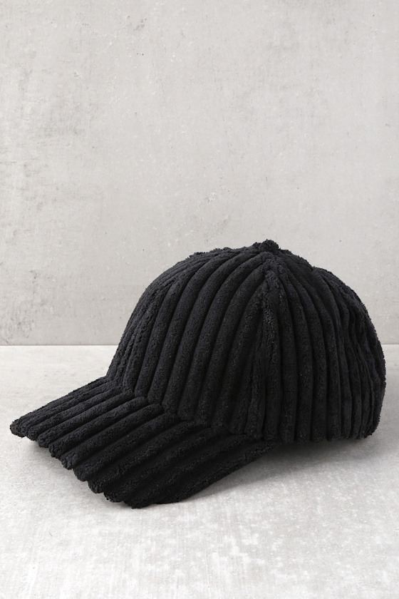 Cute Black Hat - Corduroy Baseball Cap - Lulus