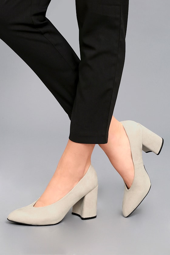 Cute Beige Pumps - Vegan Suede Pumps - Classic Pumps - Lulus