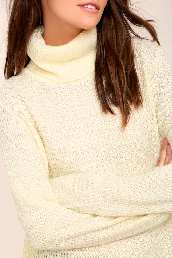 Chic Cream Sweater - Turtleneck Sweater - Knit Sweater