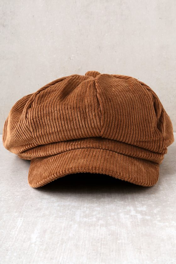 Cute Tan Corduroy Baker Boy Cap - Cabbie Hat - Lulus