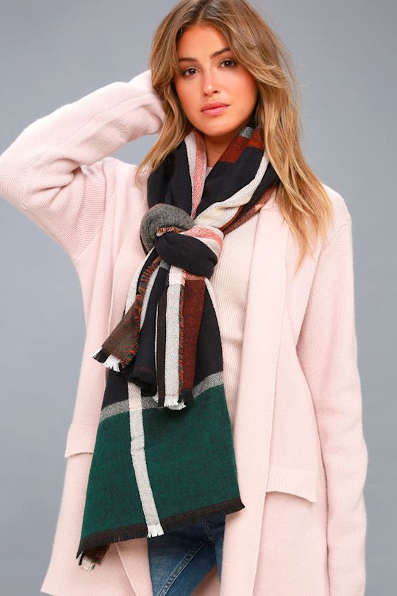 Cute Scarf - Plaid Scarf - Cozy Scarf - Blue and Red Scarf - Lulus