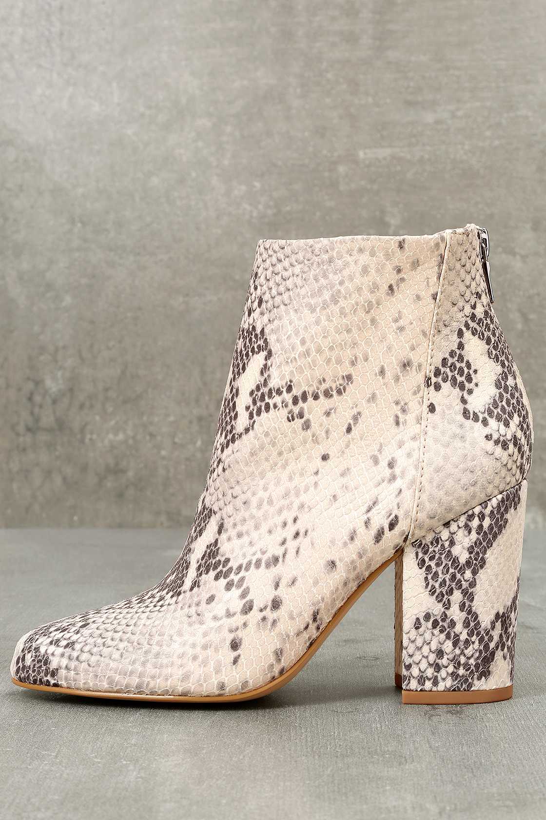 Steve Madden Star - Snake Print Booties - Leather Booties - Lulus