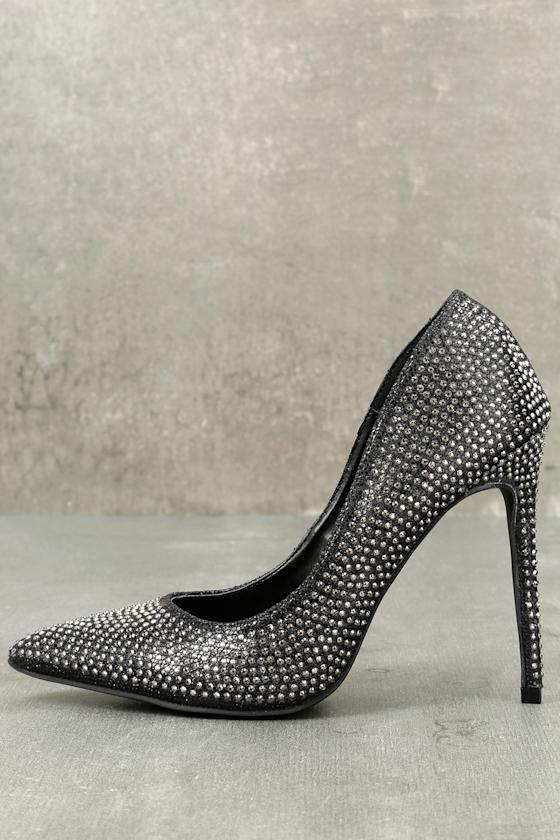 Stunning Rhinestone Pumps - Black Pumps - Vegan Pumps - Lulus