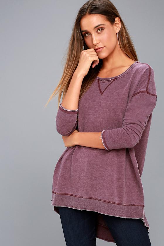 Cute High-Low Sweater - Purple Sweatshirt - Casual Sweater - Lulus