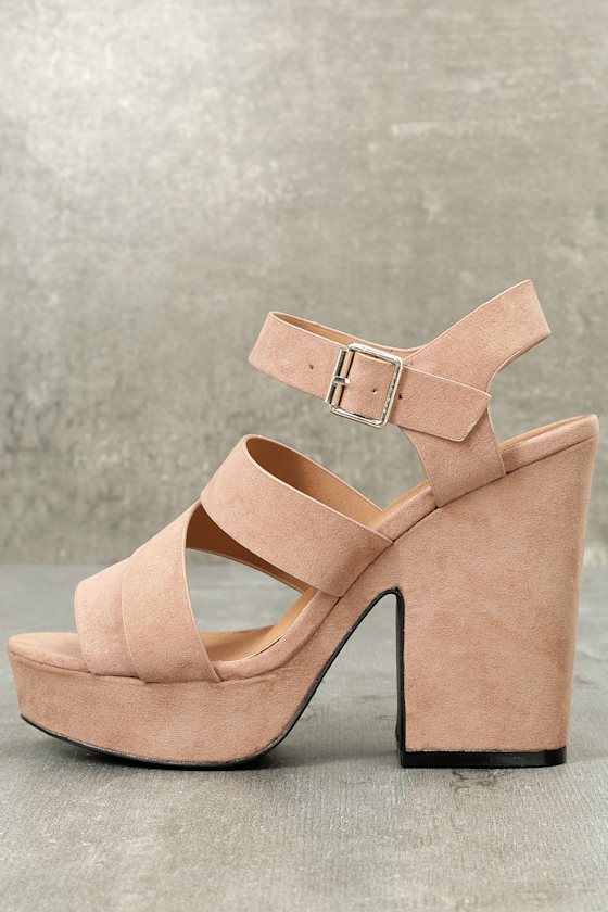 Cute Platform Heels - Platform Sandals - Taupe Heels - Lulus