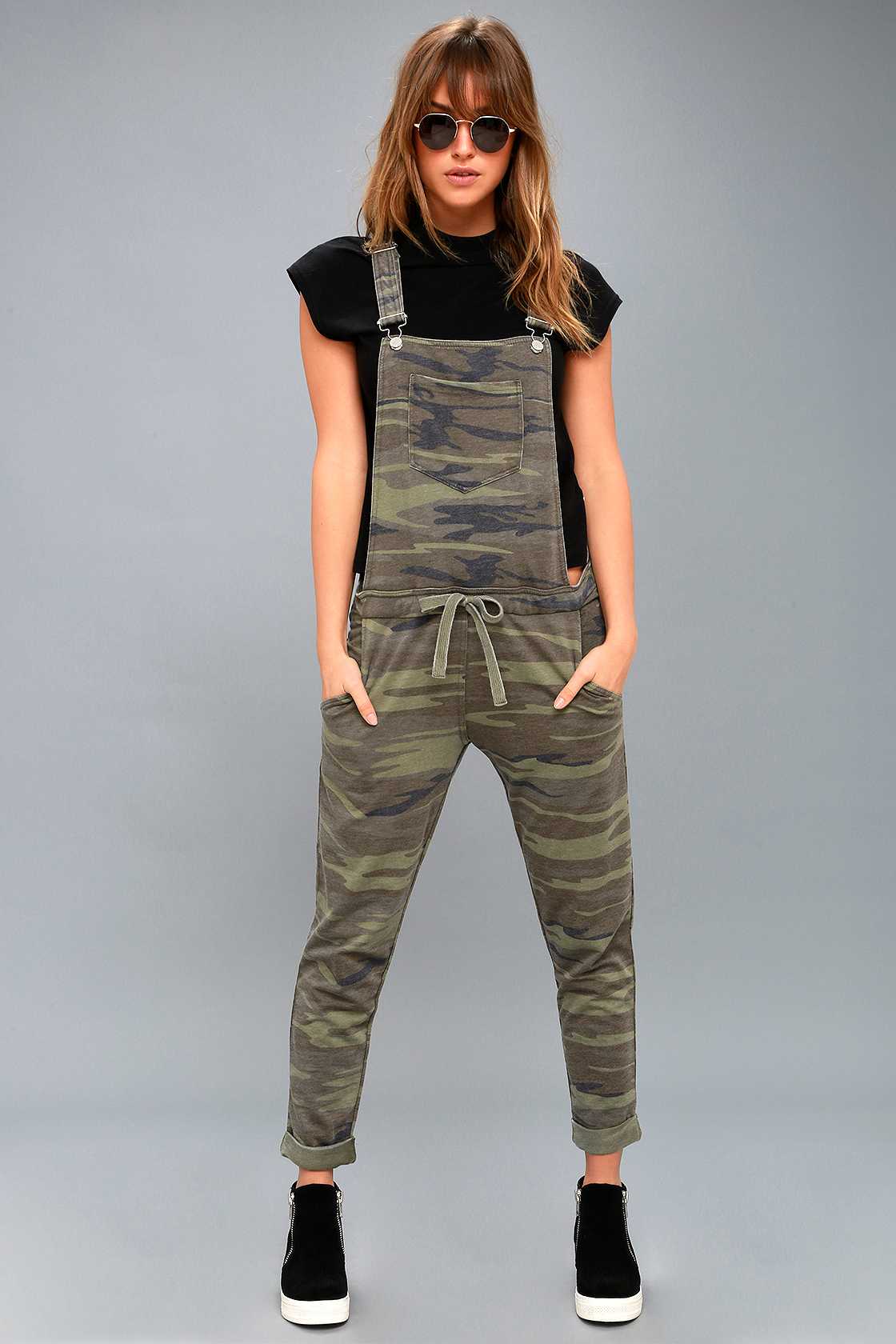 Z Supply Camo - Camo Print Overalls - Knit Overalls - Lulus