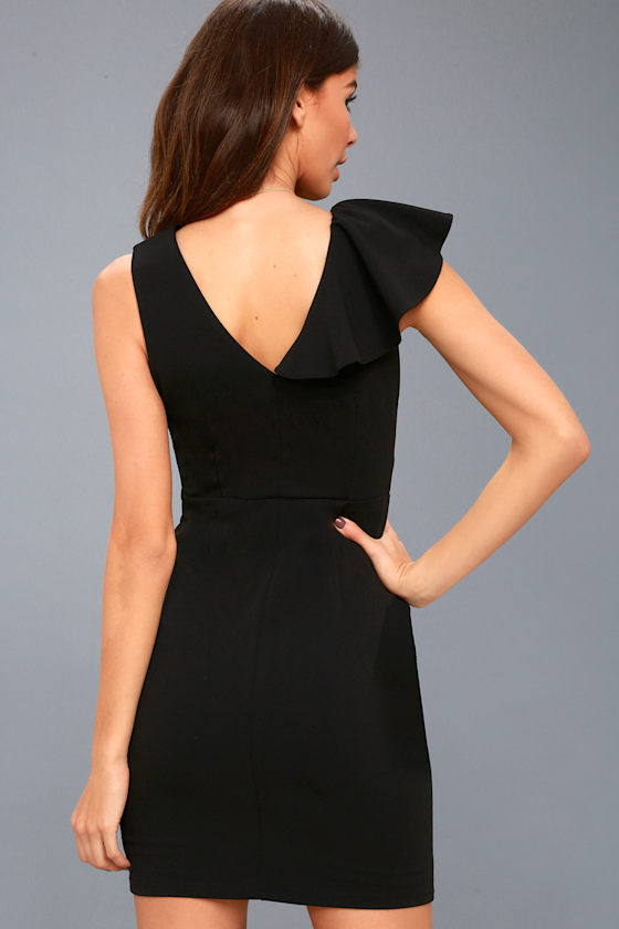 Sexy Black Bodycon Dress - Ruffled Black Bodycon Dress