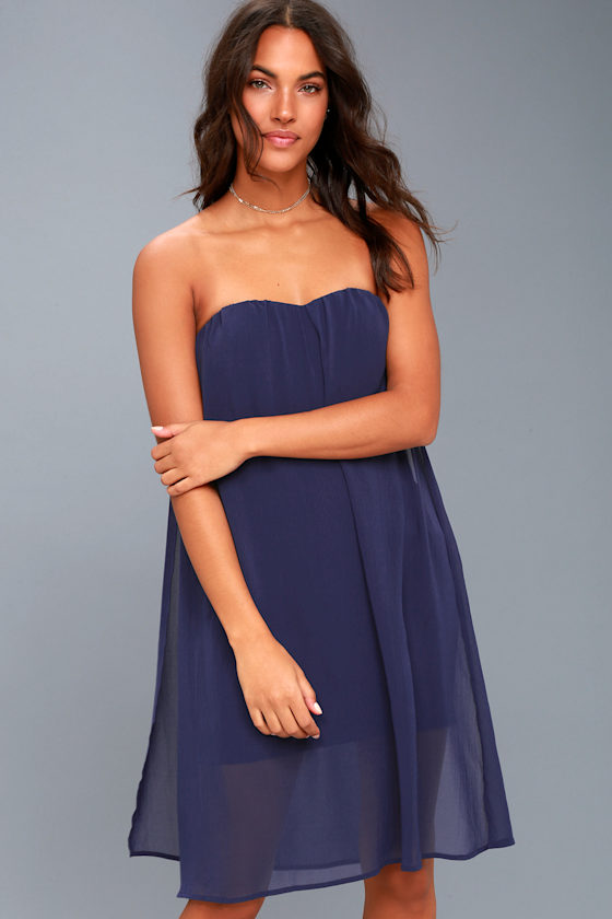 Romantic Blue Dress - Strapless Dress - Sweetheart Dress - Lulus