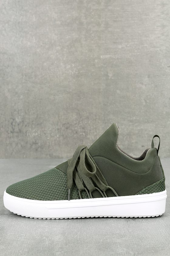 Steve Madden Lancer - Street Style Sneaker - Olive Sneakers - Lulus
