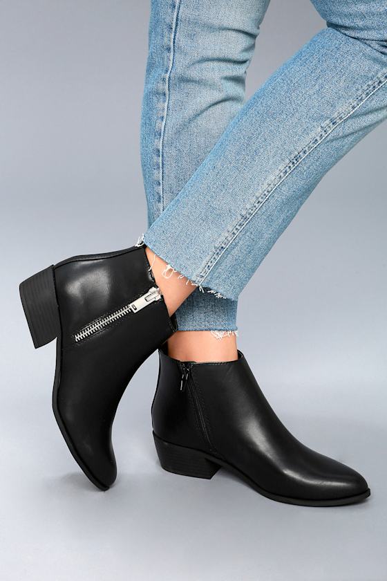 Chic Black Booties - Vegan Leather Booties - Ankle Booties - Lulus