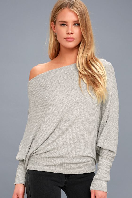 Cute Heather Top - Thermal Top - Dolman Sleeve Top - Lulus
