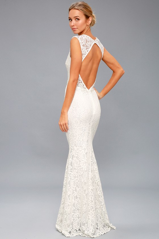 Stunning Lace Maxi Dress Mermaid Dress White Maxi Dress Lulus