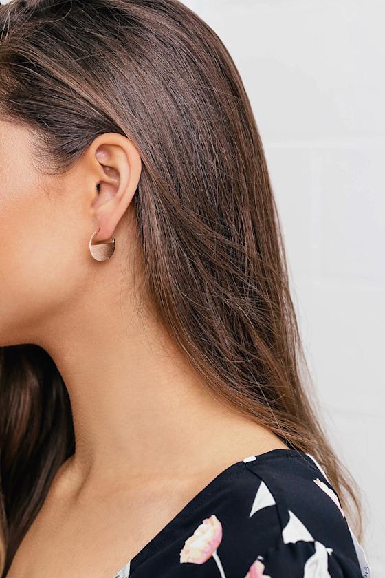 Minimal Rose Gold Earrings - Geometric Earrings - Lulus