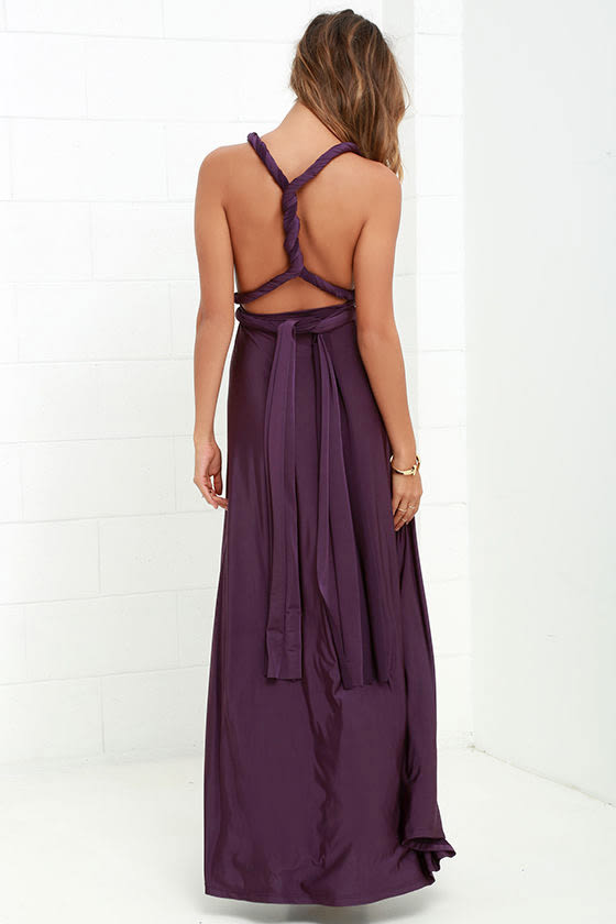 Pretty Purple Maxi Dress - Convertible Dress -Infinity Dress