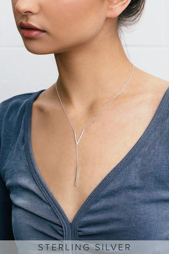 Chic Sterling Silver Necklace - Drop Necklace - Lulus