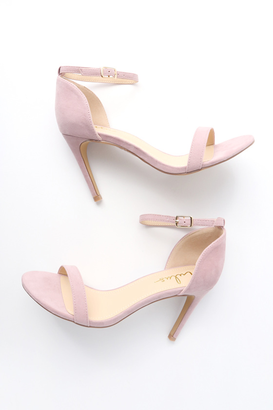 Cute Dusty Rose Heels - Ankle Strap Heels - Vegan Heels