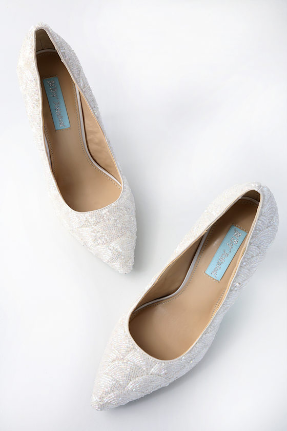 Blue by Betsey Johnson Clair - Ivory Pumps - Beaded Pumps
