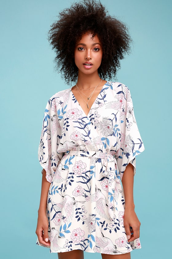 Cute Floral Print Dress - Floral and Bird Print Dress - Lulus