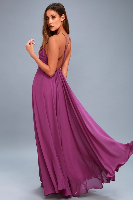 Beautiful Magenta Dress Maxi Dress Backless Maxi Dress Lulus