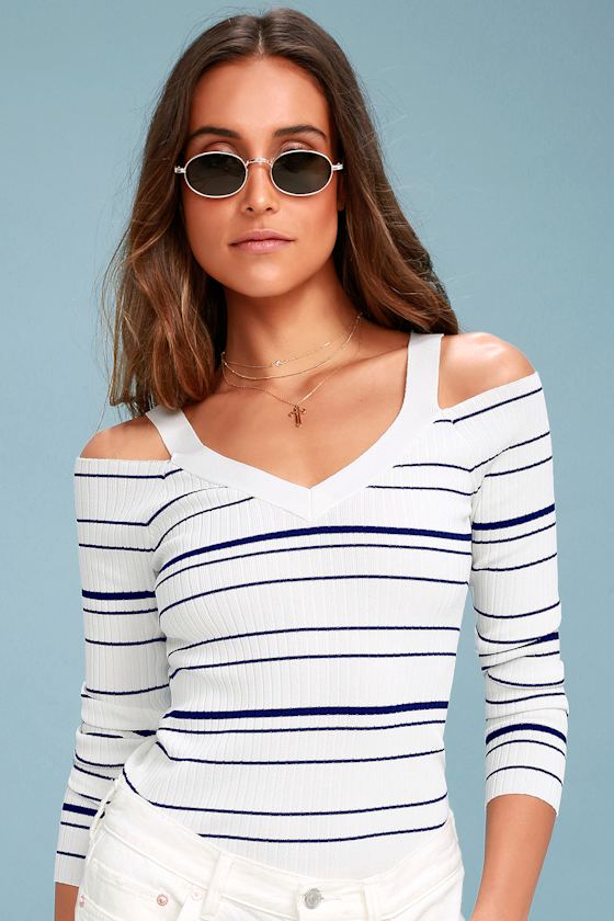 BB Dakota Apollo - Blue and White Striped Sweater - Lulus