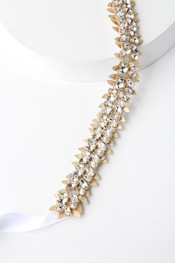 Stunning Bridal Belt - Sash Belt - Gold Rhinestone Belt - Lulus