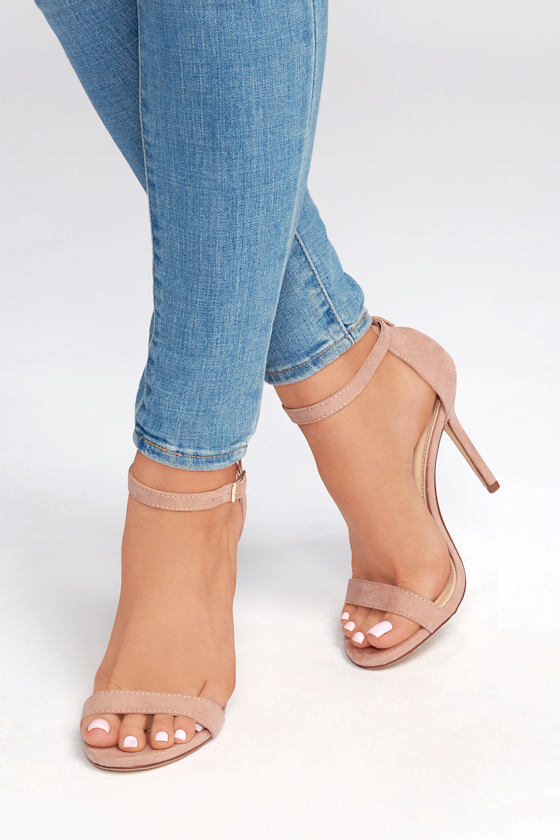 Cute Mauve Heels - Single Strap Heels - Vegan Suede Heels - Lulus