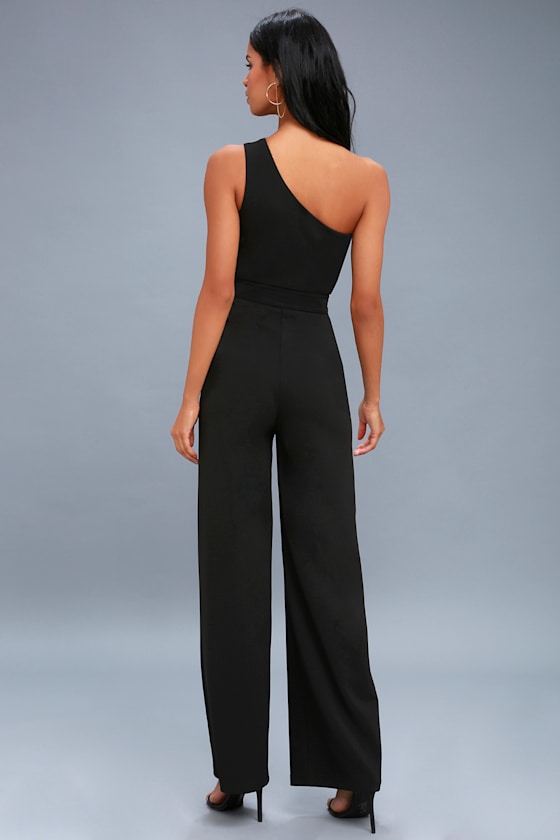 Chic Black Jumpsuit - One-Shoulder Jumpsuit - Black Jumpsuit - Lulus