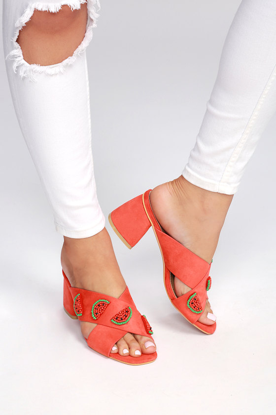 Lemon Drop by Privileged Kason - Red Mules - Beaded Mules - Lulus
