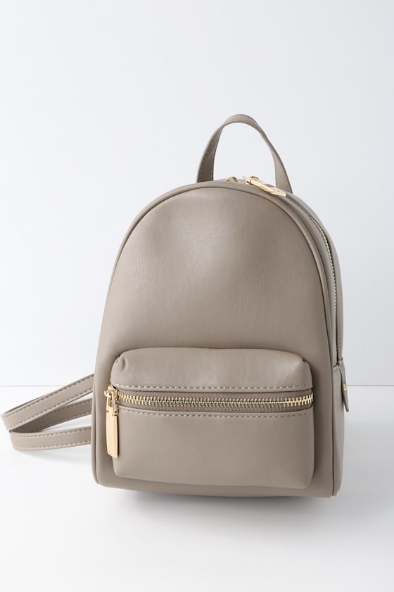 Cute Grey Mini Backpack - Vegan Leather Mini Backpack - Lulus
