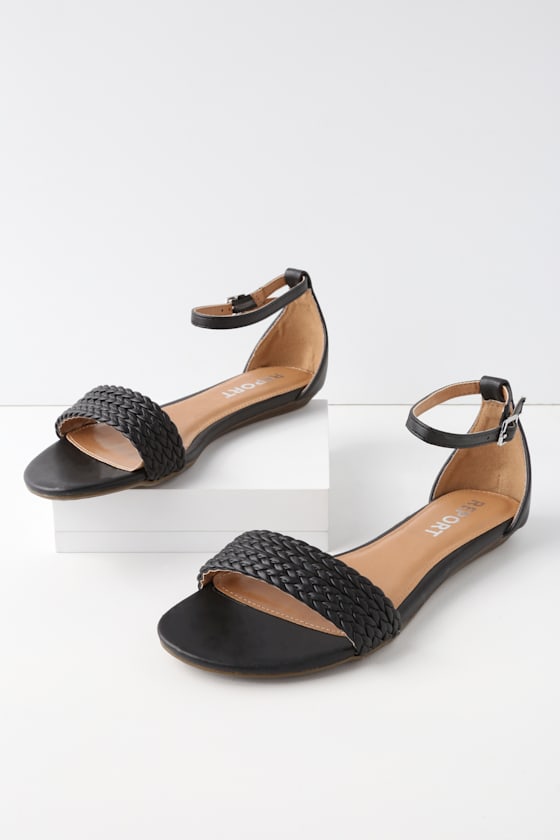Report Leila - Black Sandals - Ankle Strap Sandals - Lulus